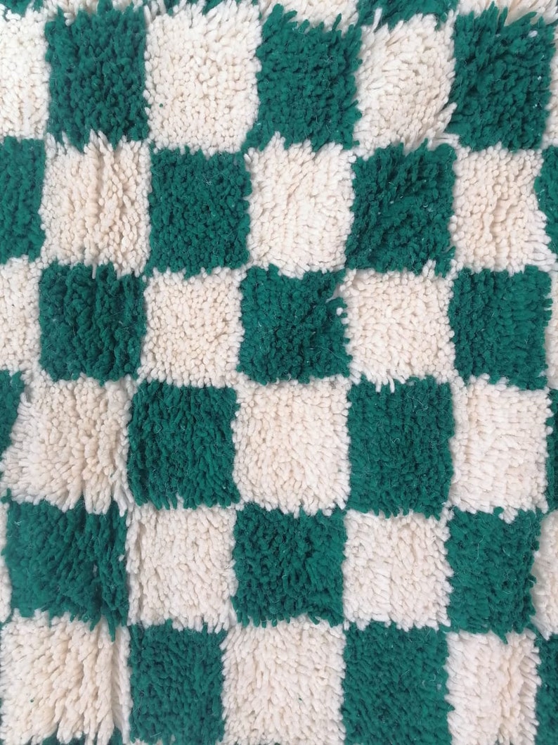 Green Checkered Moroccan Rug Checkered Area Rug Berber - Etsy