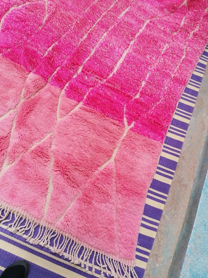 Pink Moroccan Rug Custom Beni Ourain Rug Morrocan Area Rug | Etsy