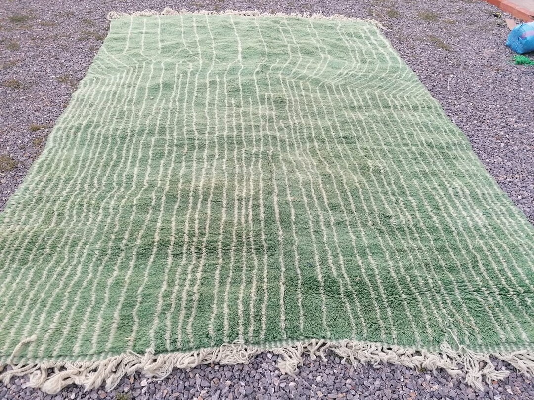 Moroccan Rug Green, Beni Mrirt Rug Green, Berber Carpet, Area Rug 8x10 ...