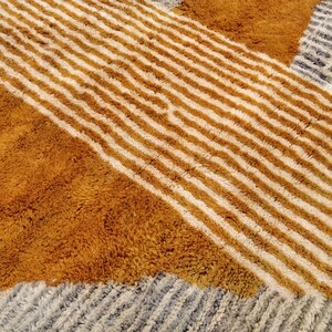 Contemporary Moroccan Rug, Luxurious Beni Mrirt Wool Rug, Orange Area ...