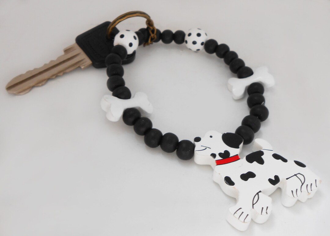 Dalmatian Key Ring Bracelet, Dog Lover Keychain - Etsy