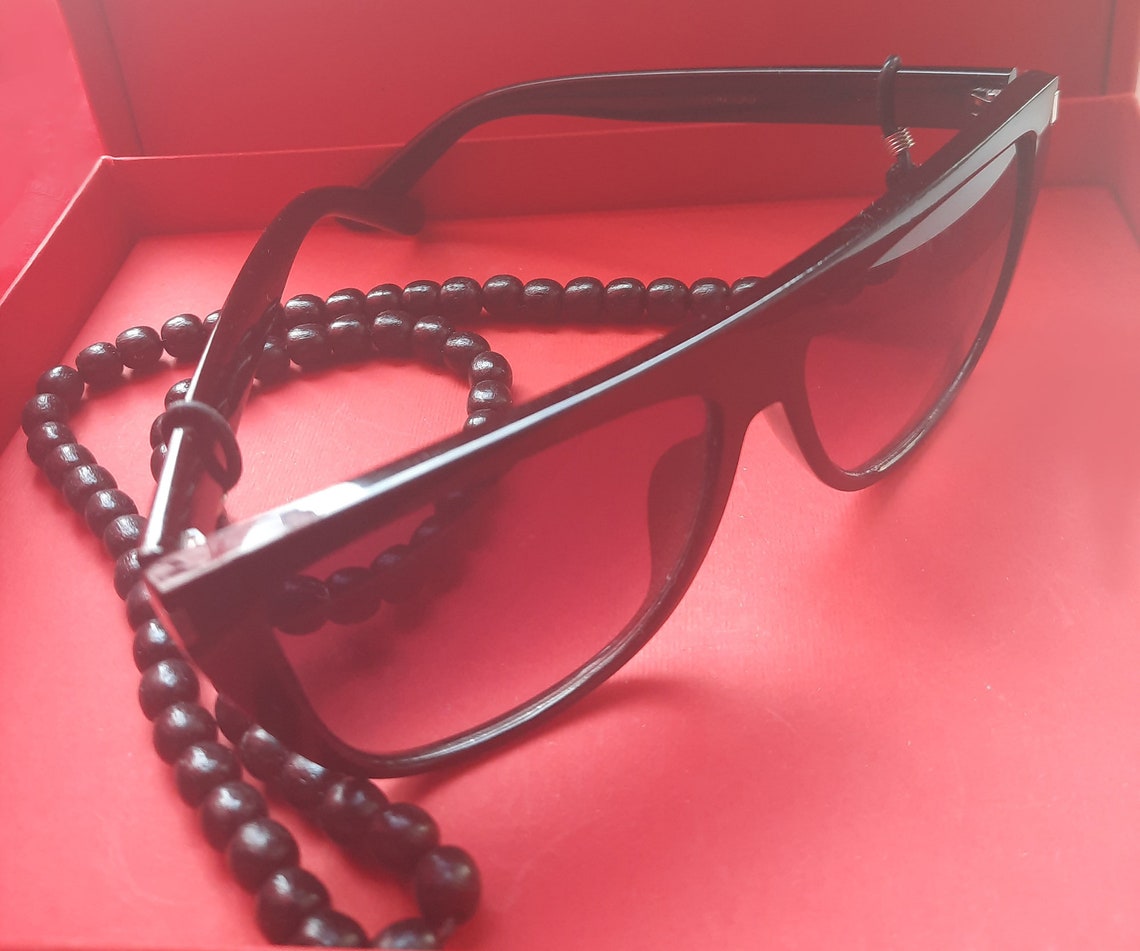 Men Eyeglass Chain Wooden, Black Glasses Chain - Etsy