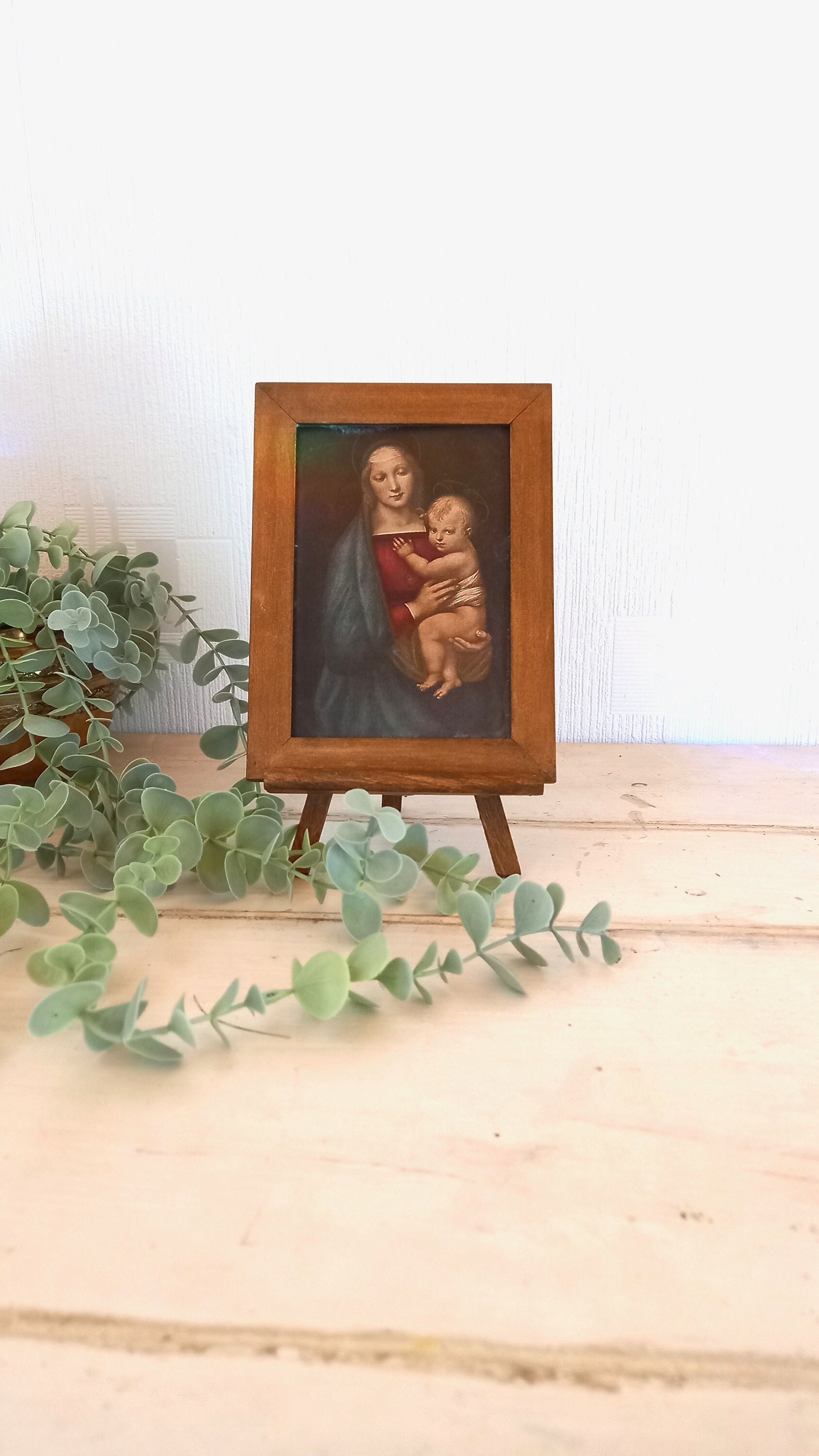 Madonna Child Vintage Religious Art Mary And Baby Jesus Framed Master