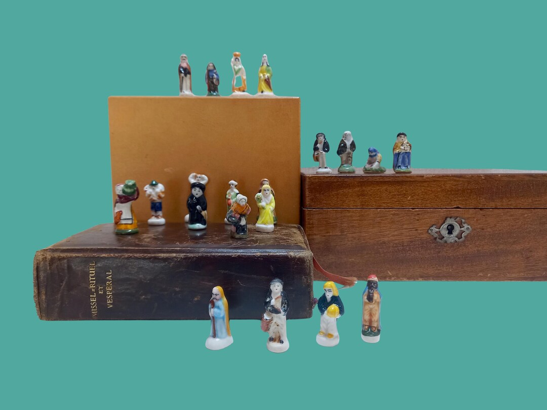 Set of 20 Vintage Santon Feves Miniature Statuettes Ceramic Santon ...