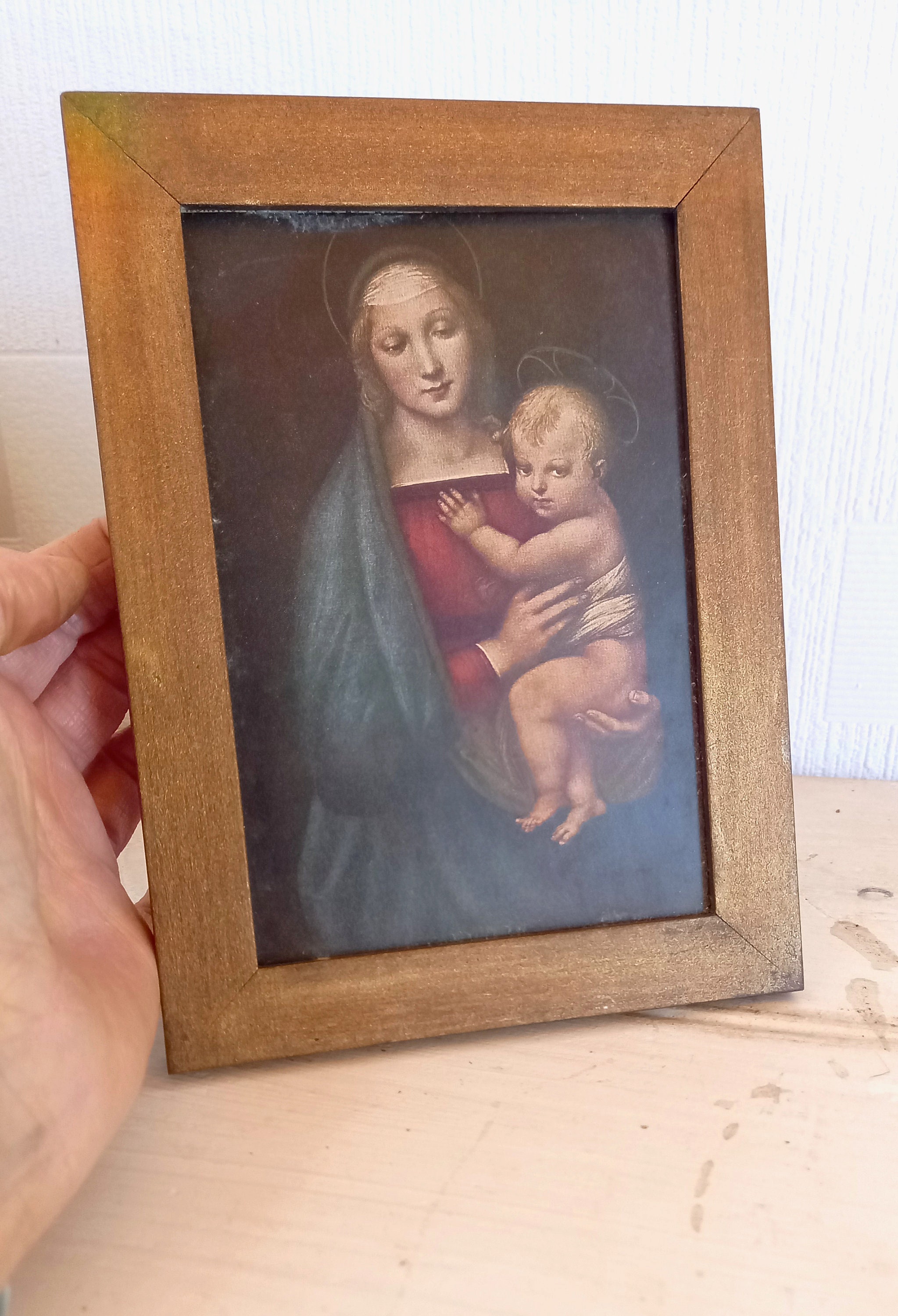 Madonna Child Vintage Religious Art Mary And Baby Jesus Framed Master