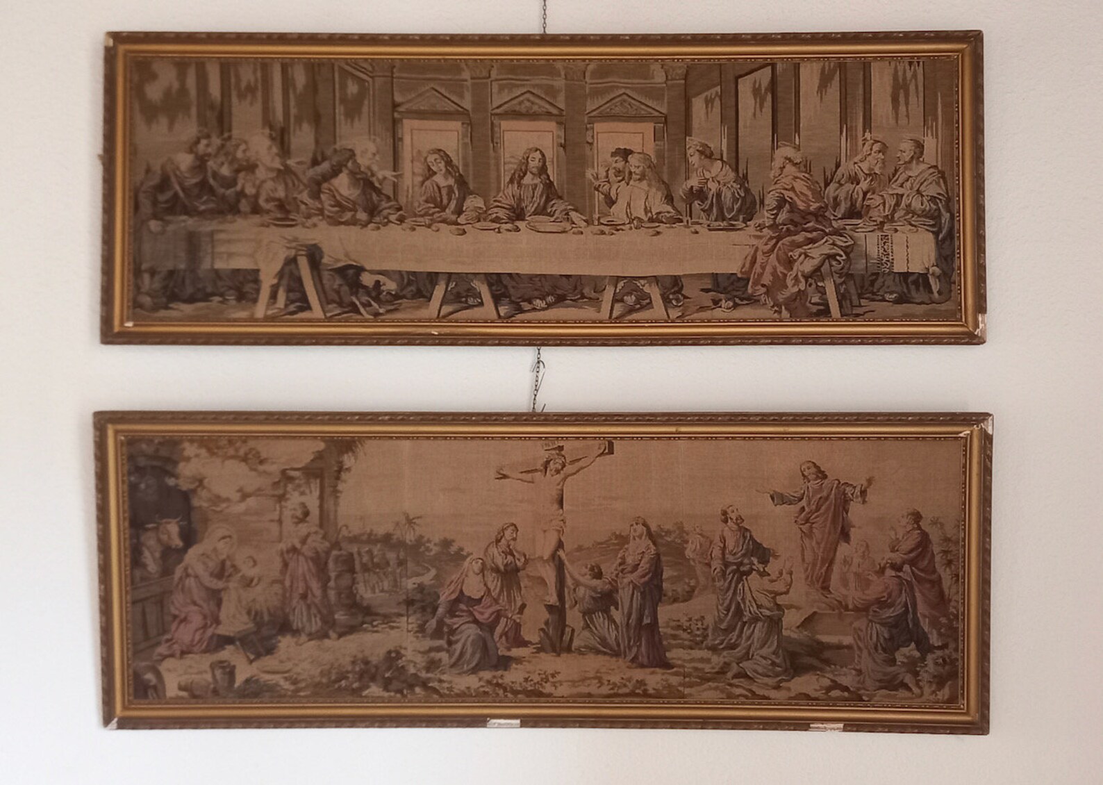 Set 59 Antique Tapestry France Hand Woven Last Supper Tapestry Long ...
