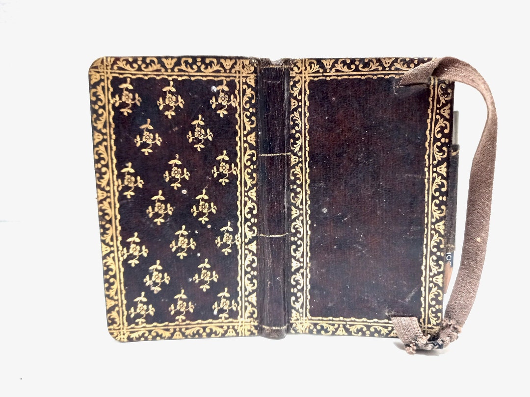 Small Antique 1800s Pocket Notebook With Pencil Leather-bound Pocket ...