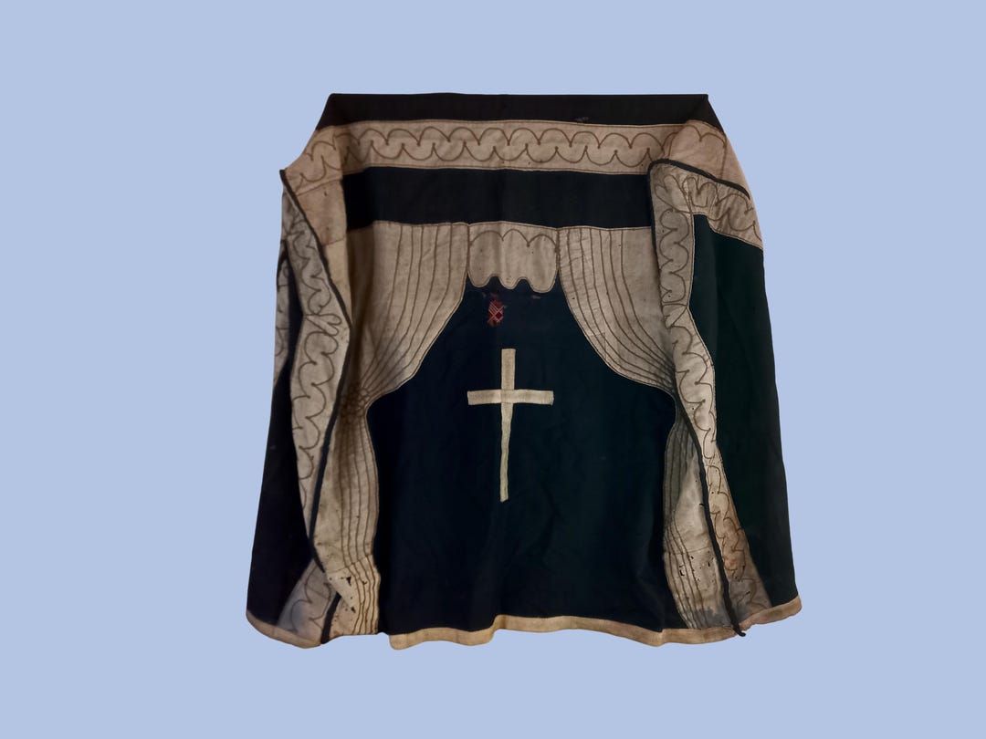 Antique Church Altar Cover - 1800s Salvaged Catholic Relic - Distressed ...