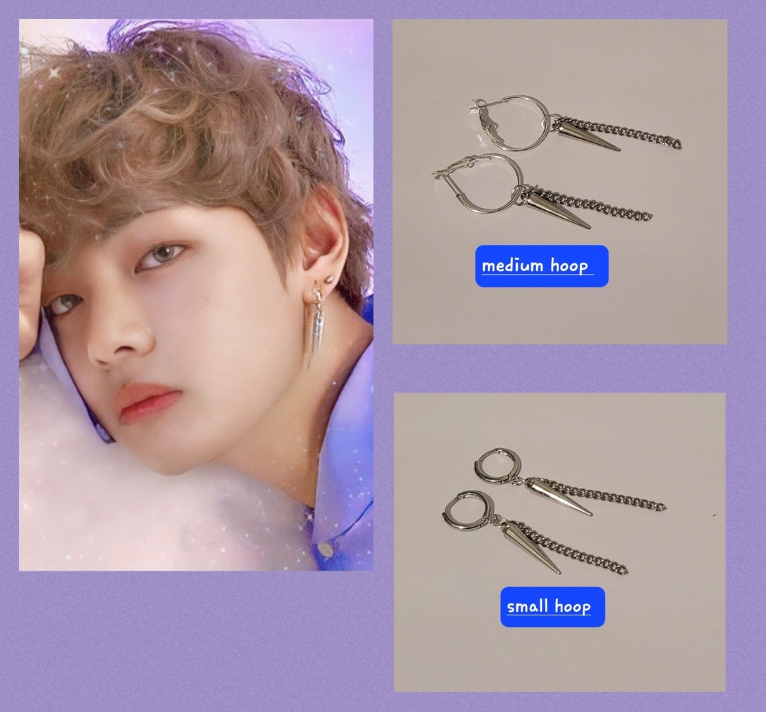 BTS V/taehyung Inspired Spike and Chain Earrings/taehyung Earrings/kpop ...