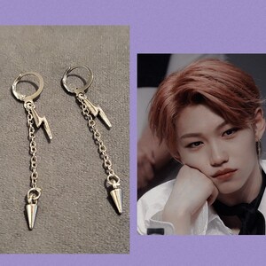 Stray Kids Felix Inspired Lightning and Spike Earrings/felix Earrings ...