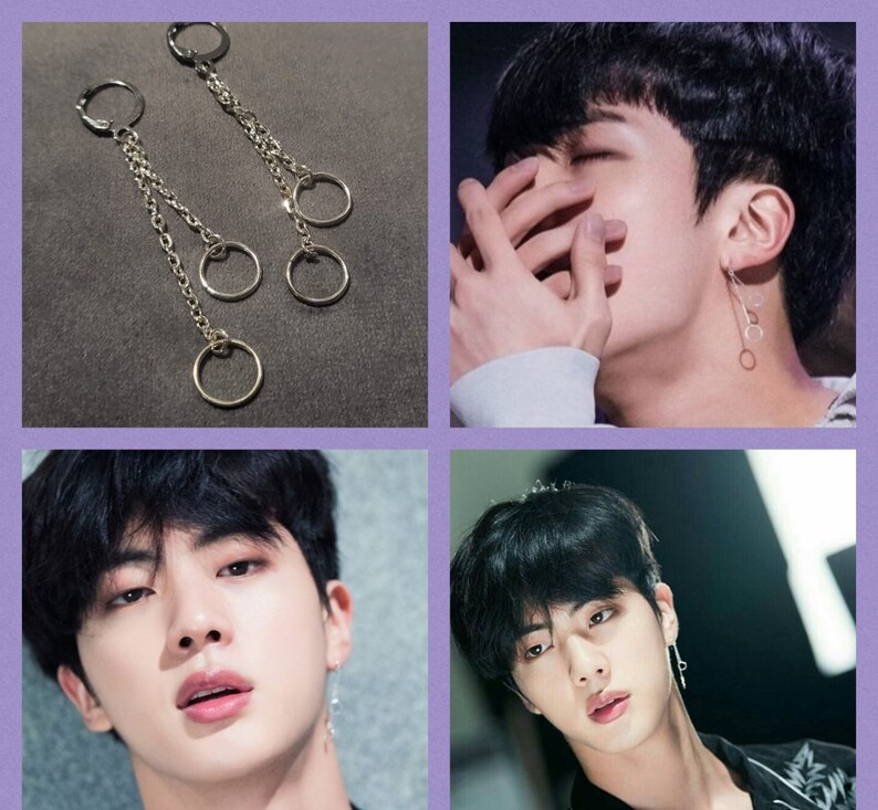 BTS Jin Inspired Dangle Earrings. K-pop / BTS/ Jin Earrings - Etsy