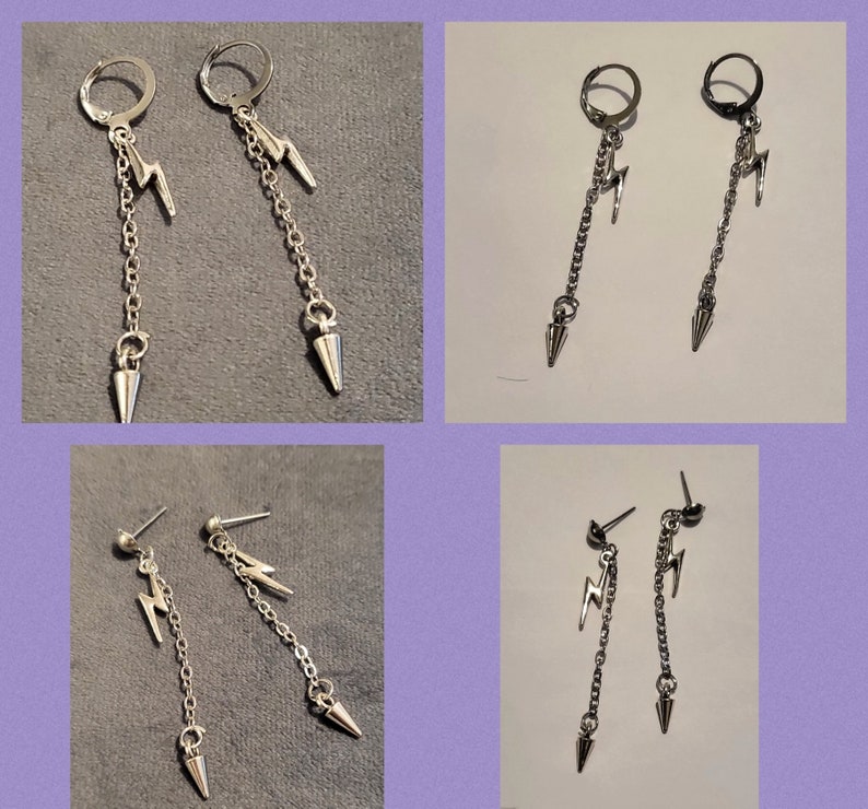 Stray Kids Felix Inspired Lightning and Spike Earrings/felix - Etsy