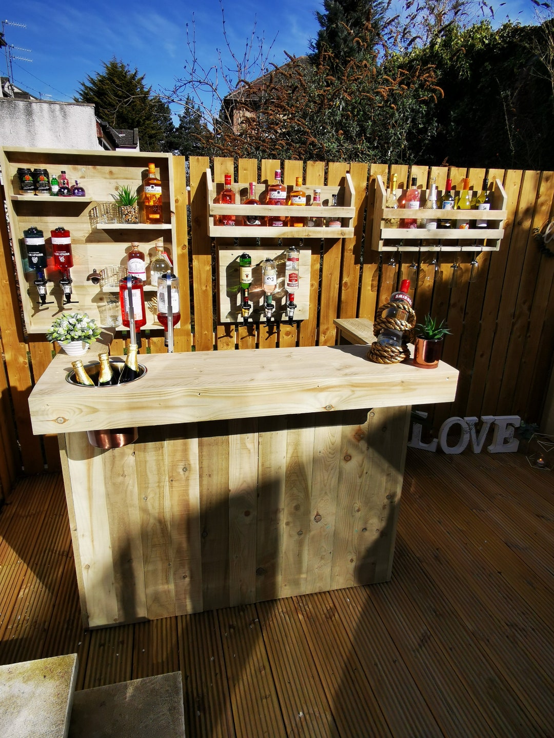 Rustic Wall Bar / Shelf With Beaumont Solo Optics&measures New Solid ...