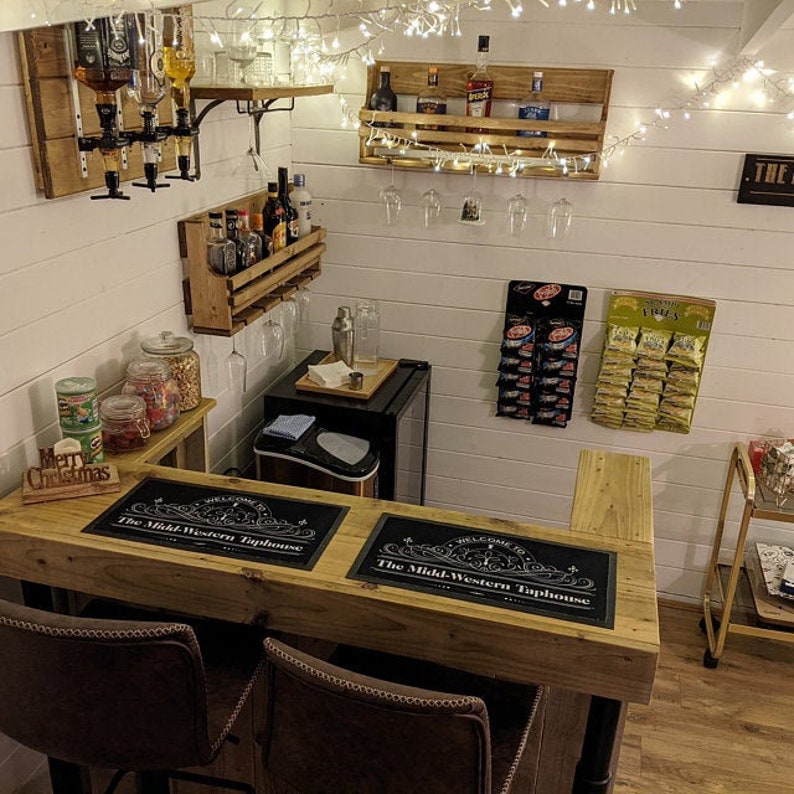 Home Bar Wall Set: Beaumont Optics, Bottle & Glass Rack - Etsy