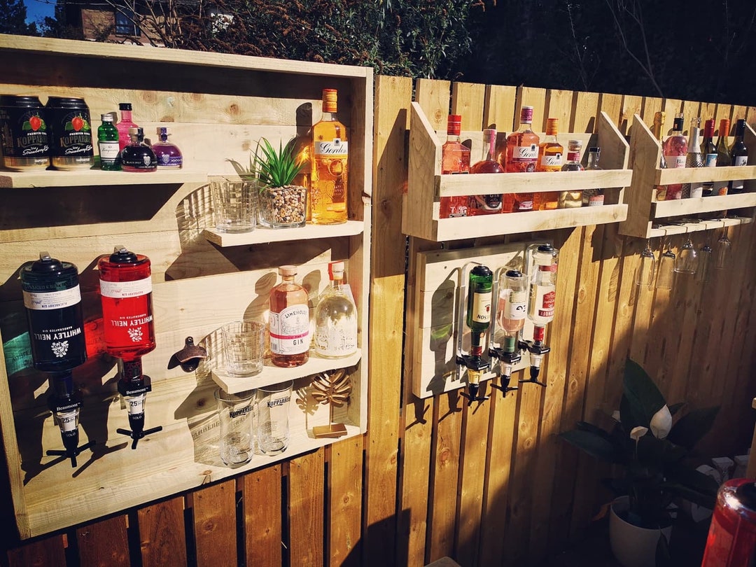 Home Bar Wall Set: Beaumont Optics, Bottle & Glass Rack - Etsy