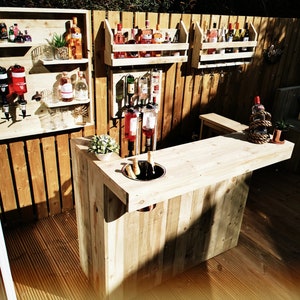 Hinged/swinging Side Rustic Wooden Bar, Open and Closes ,corner Bar ...