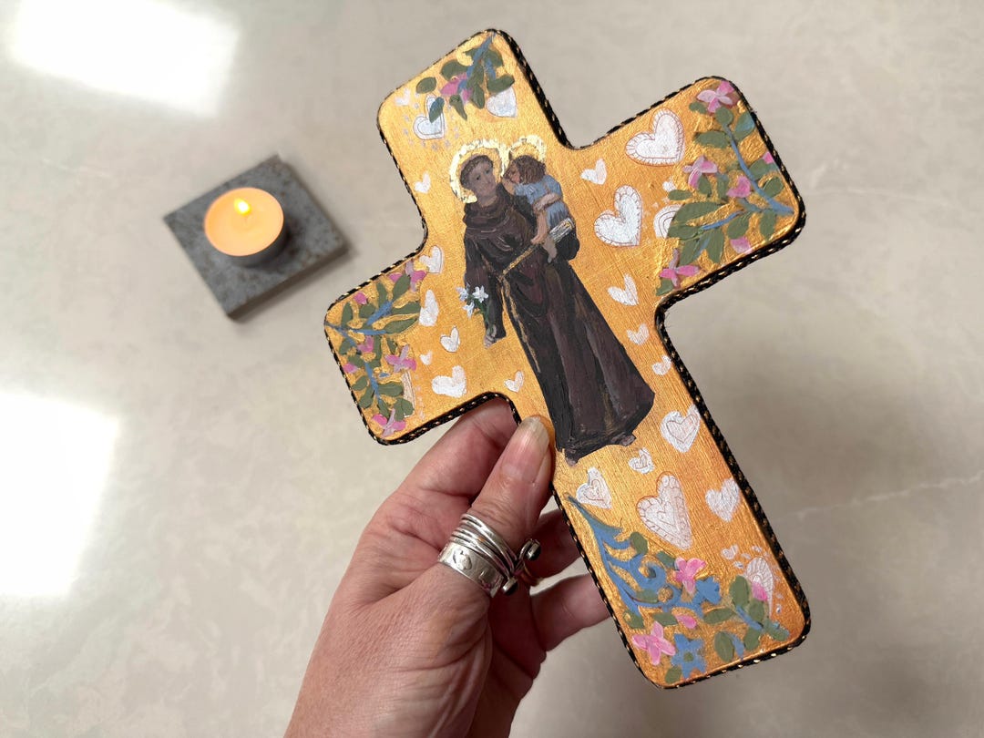 St Anthony of Padua, Finder of Lost Things. Large Wall Cross MADE to ...