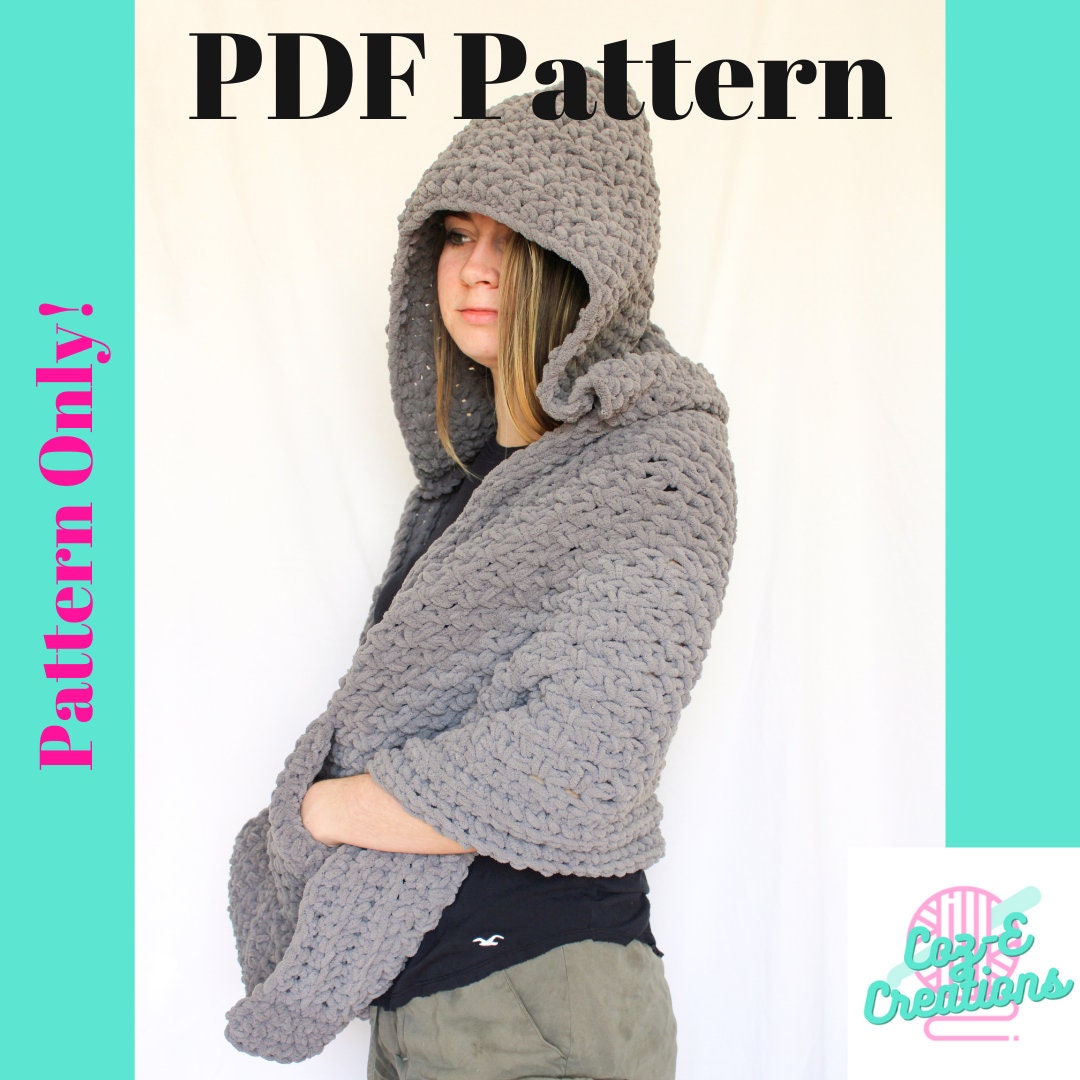 Pattern: Charleston Hooded Shawl Crochet Pattern, Hooded Shawl, Shawl ...