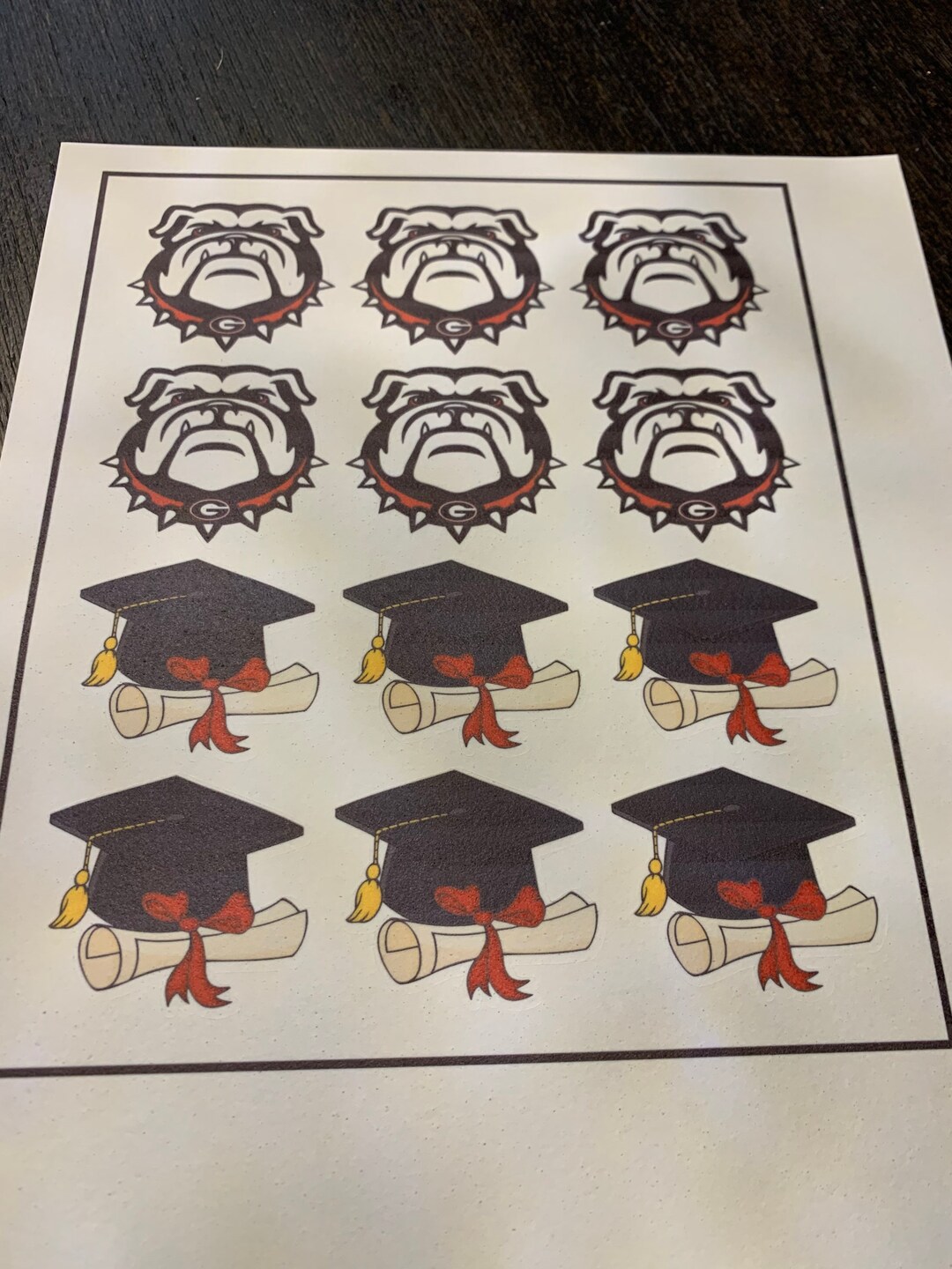 Bulldog & Graduation Cap Edible Images - Etsy