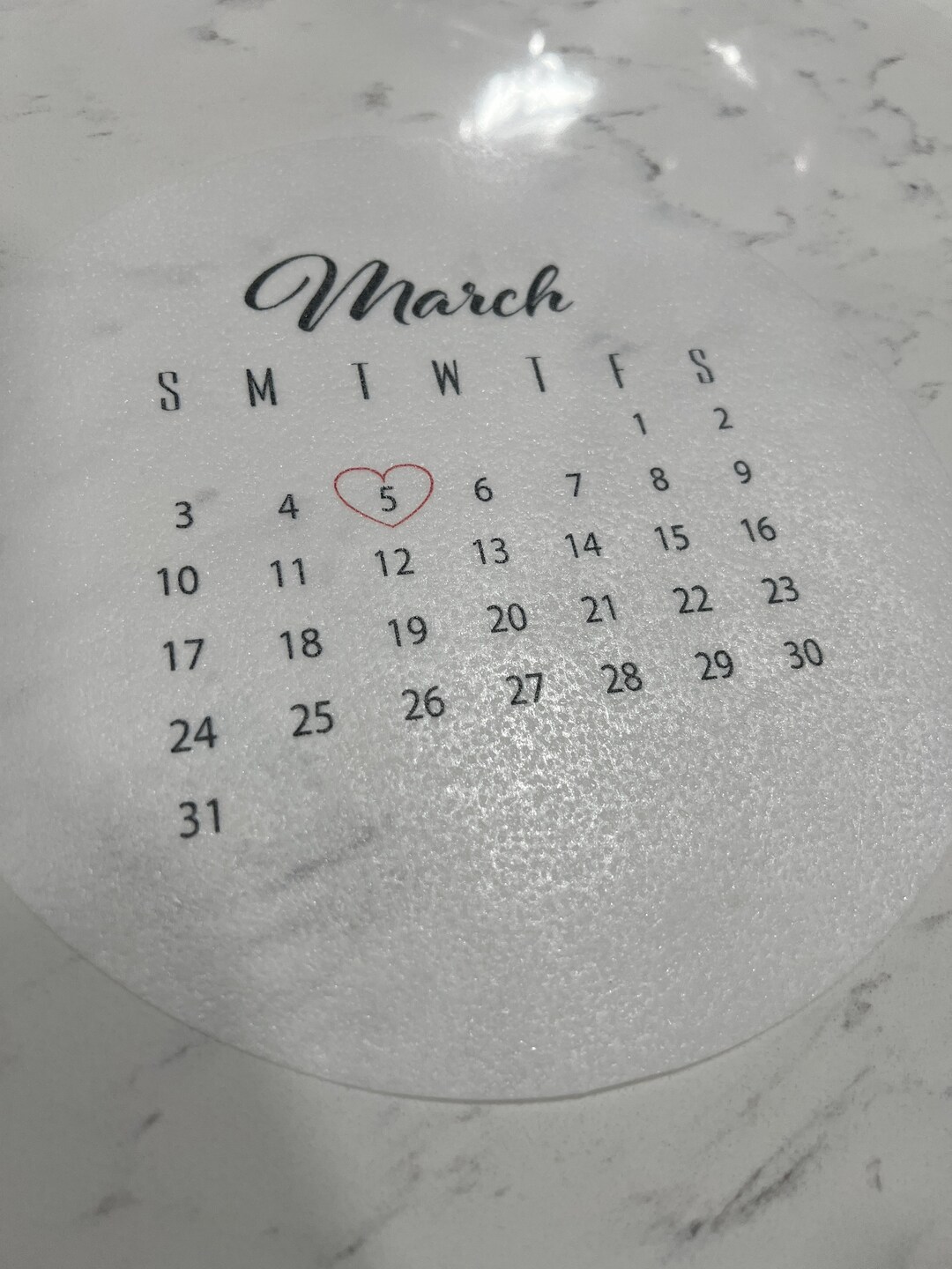 Precut Burnaway Calendar Cake Image - Etsy