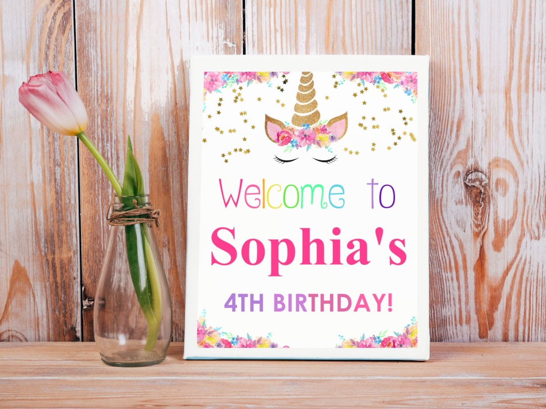 Unicorn Welcome Sign - Unicorn Printables - Unicorn Party Decorations ...