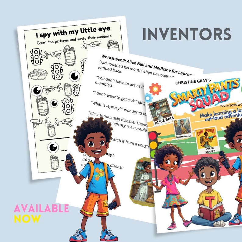 1st- 3rd Grade Inventors Worksheets, Reading Comprehension Worksheets ...