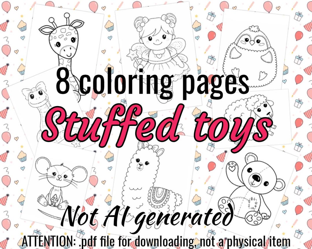 Stuffed Toys Coloring Pages for Kids | Cute Printable Coloring Sheets ...