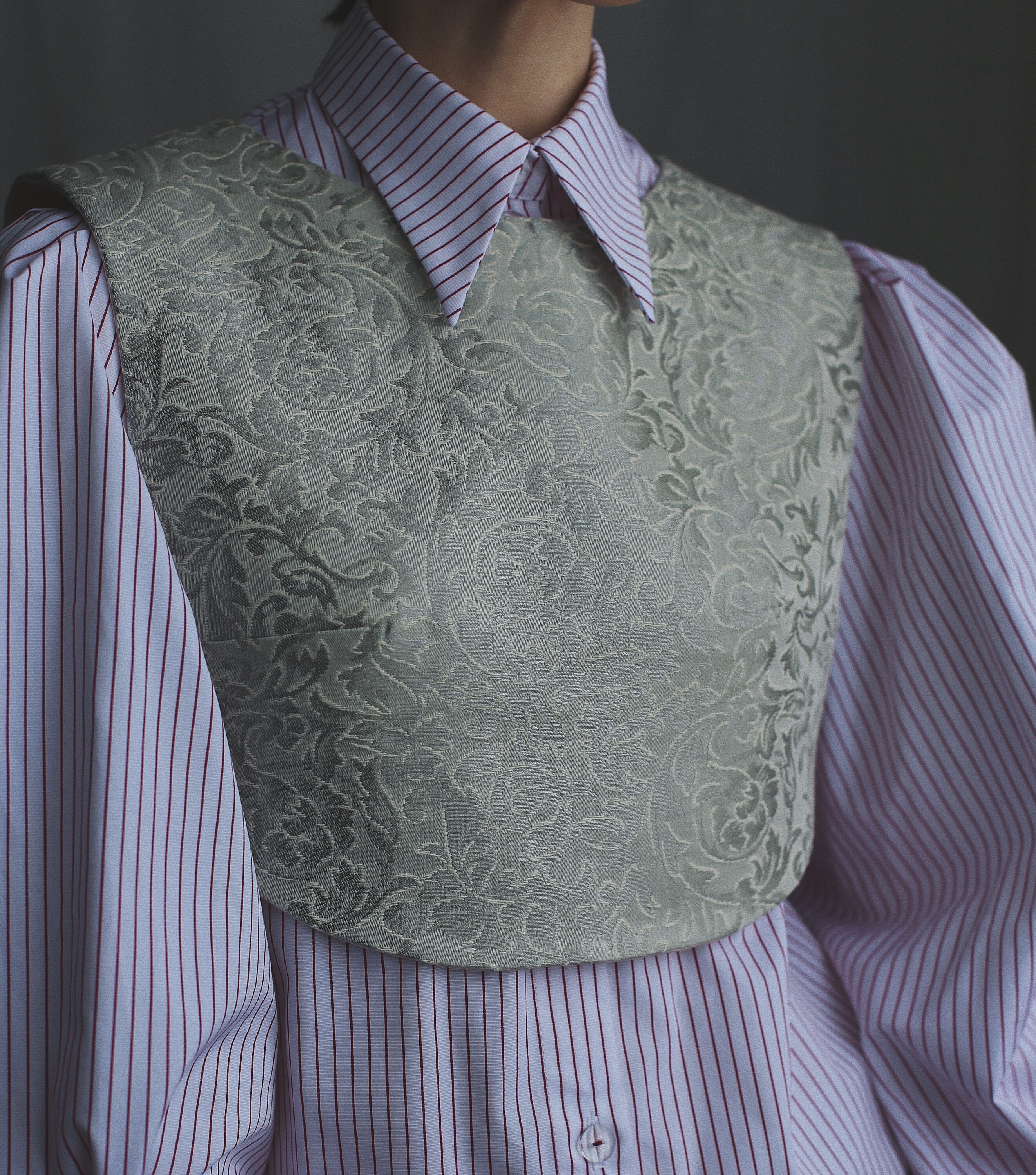 Dickey, Two Sides Collar, Grey and Pink, Oversized Collar, Detachable ...