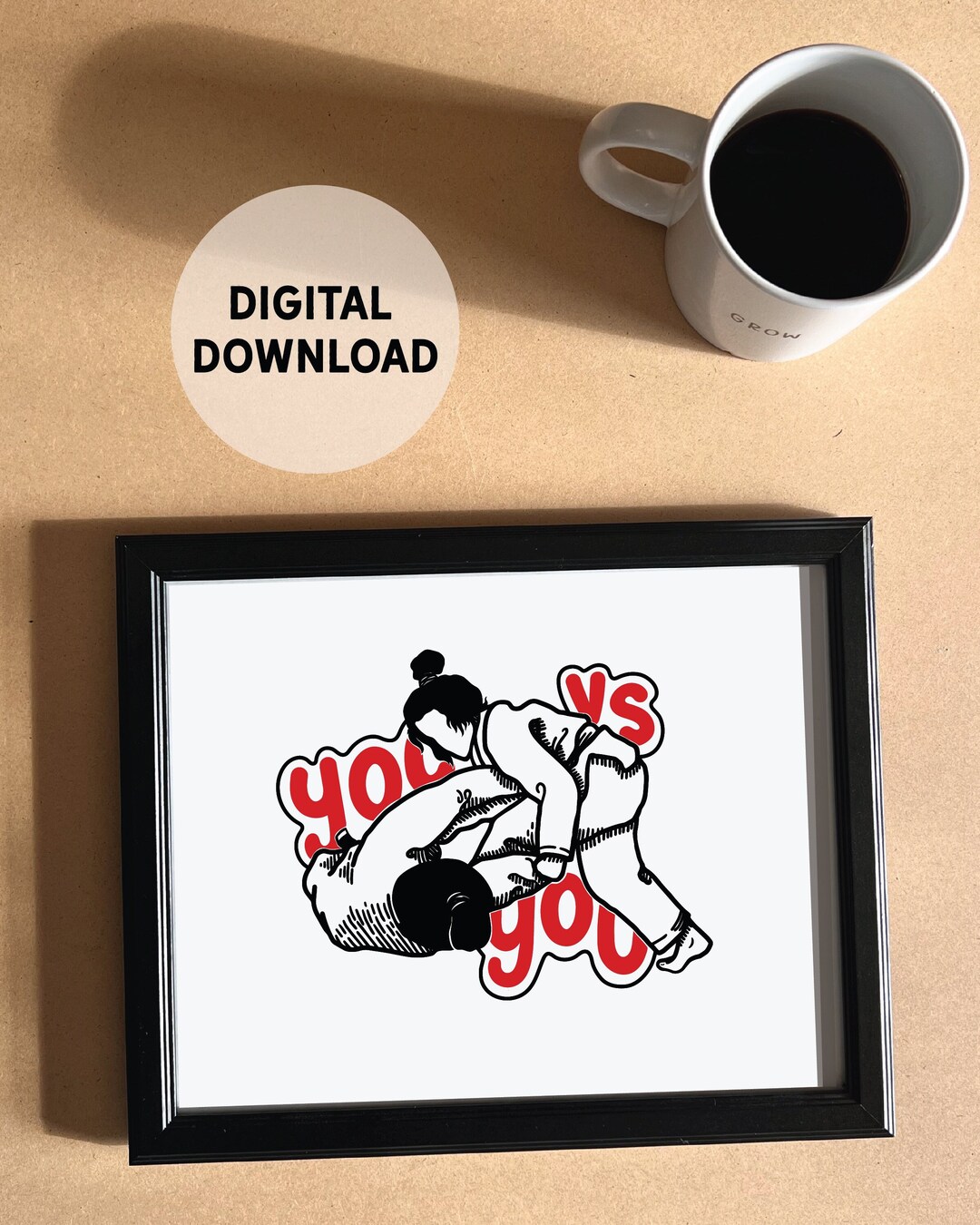 You Vs You Printable Wall Art Motivational Inspirational Jiu Jitsu ...