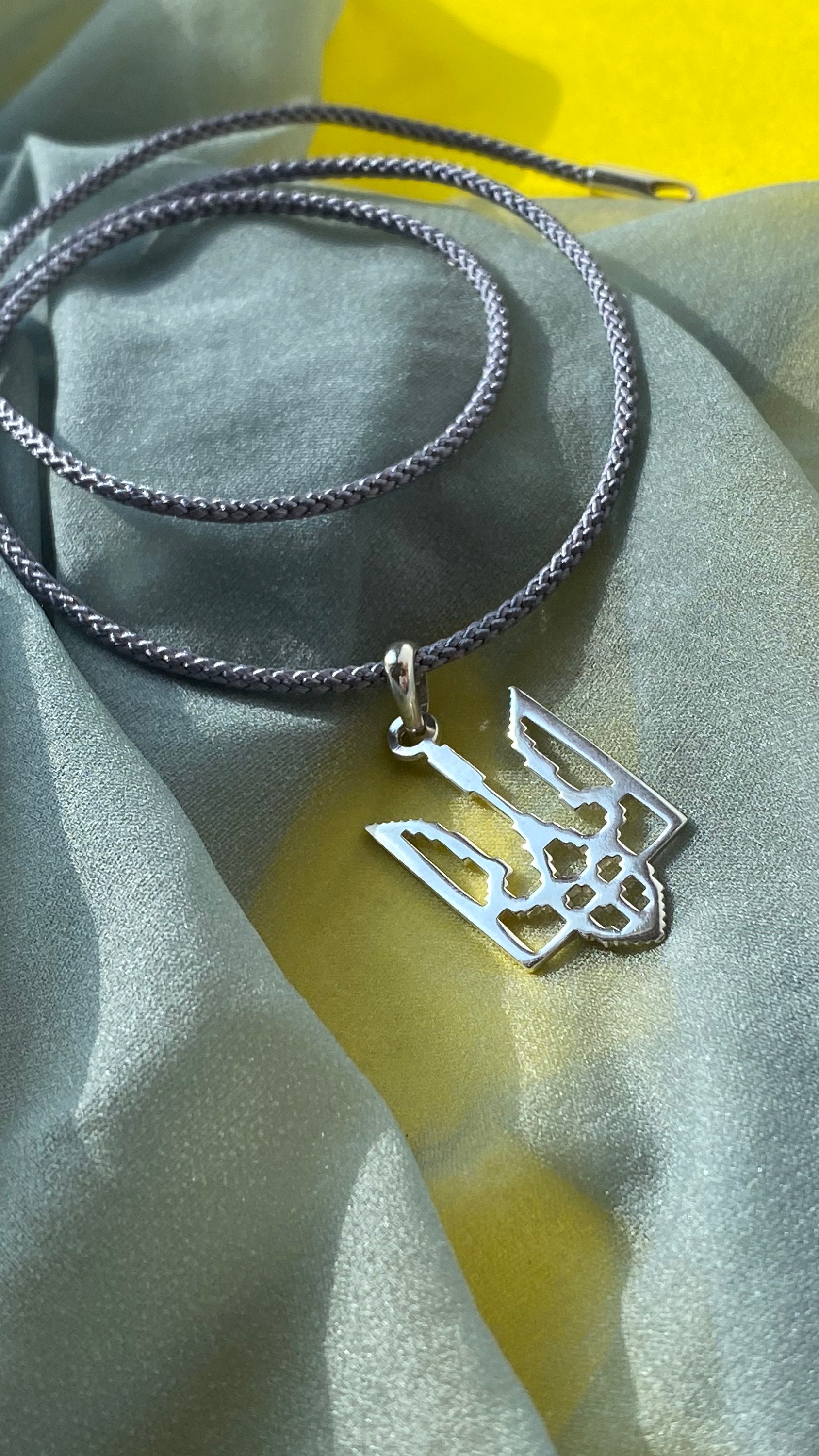 Tryzub Pendant Ukrainian Coat of Arms Sterling Silver - Etsy