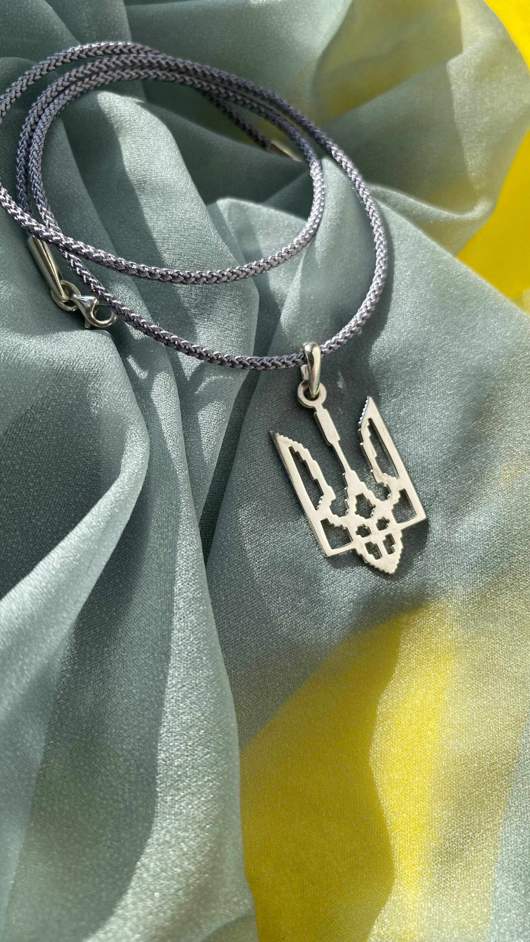 Tryzub Pendant Ukrainian Coat of Arms Sterling Silver - Etsy