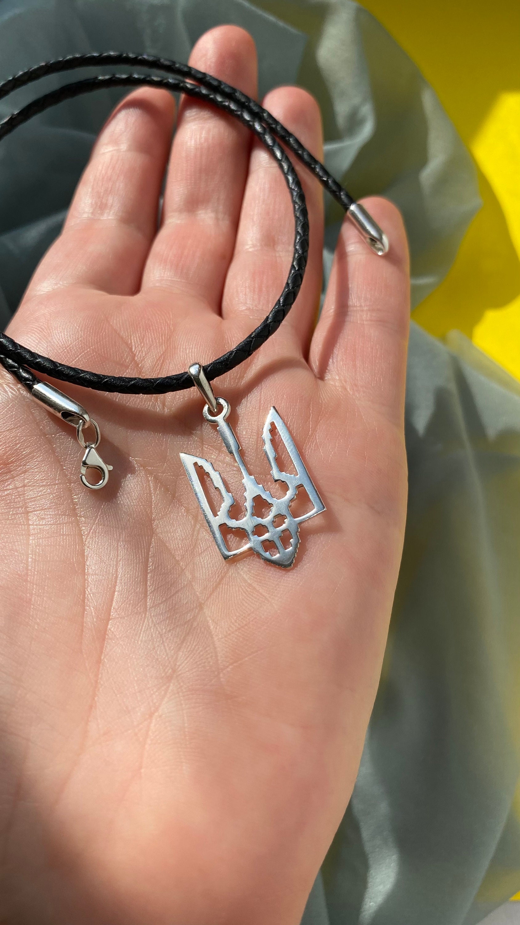 Tryzub Pendant Ukrainian Coat of Arms Sterling Silver - Etsy