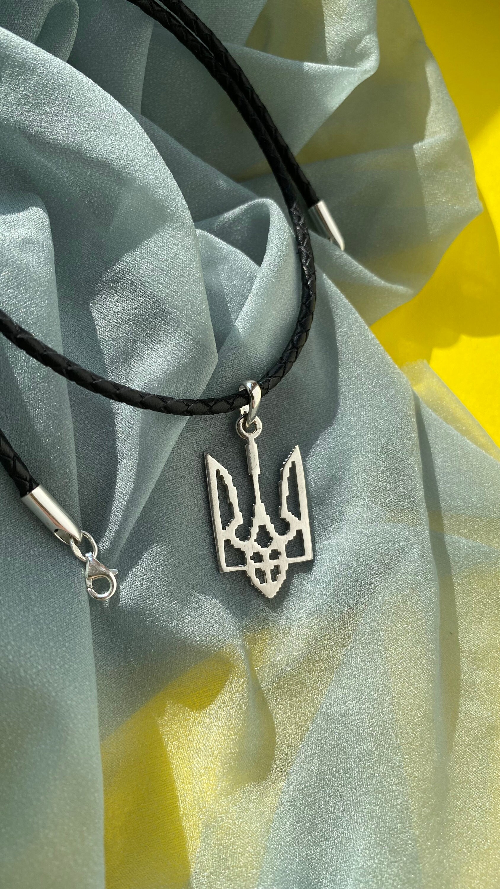 Tryzub Pendant Ukrainian Coat of Arms Sterling Silver - Etsy