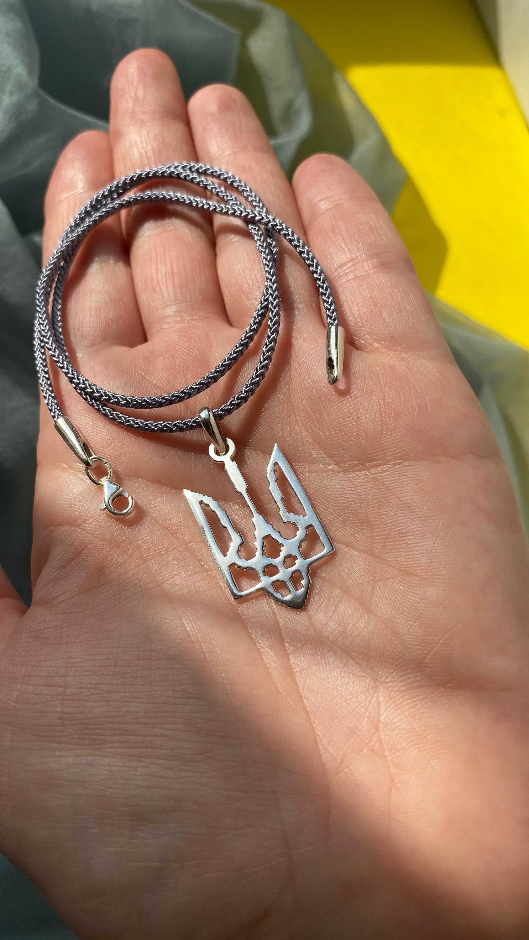 Tryzub Pendant Ukrainian Coat of Arms Sterling Silver - Etsy