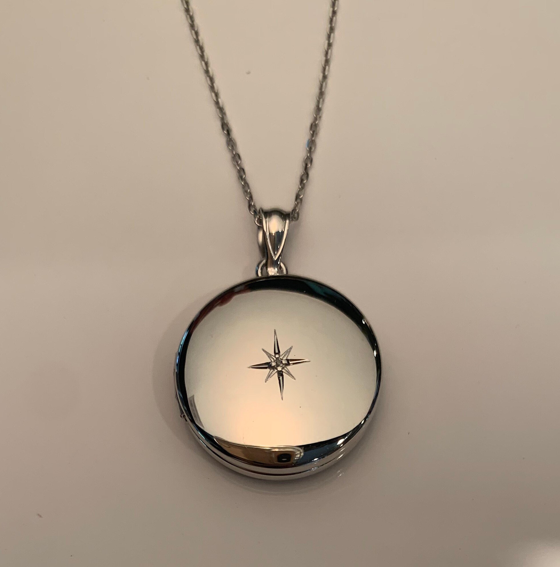 Picture Locket Sterling Silver Two Photo Locket Circular - Etsy