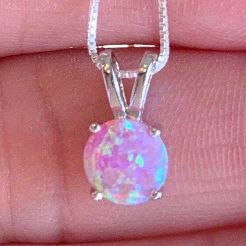 Pink Opal Necklace - Etsy