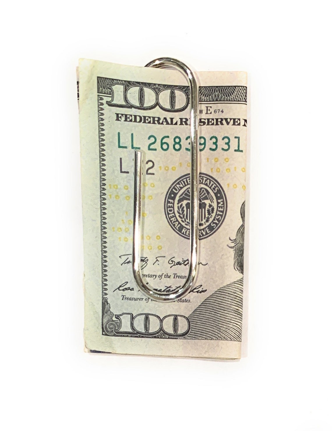 Minimalist Money Clip in Sterling Silver, Paperclip Money Clip, Dollar ...