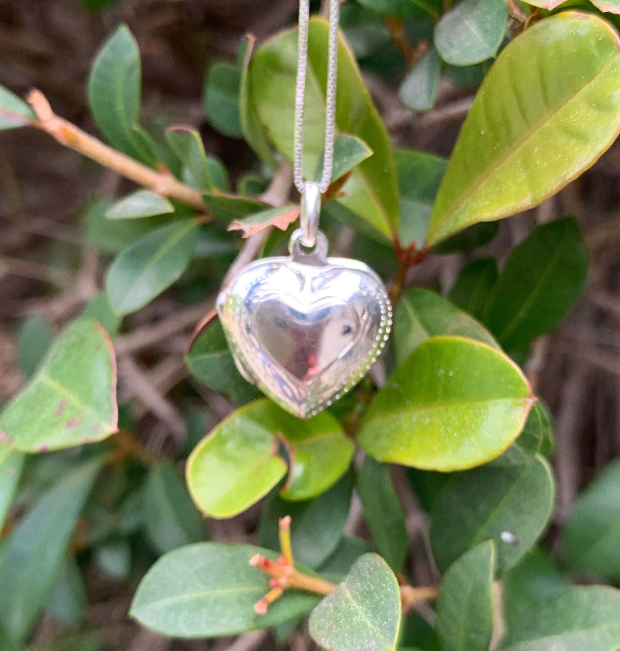 Silver Heart Locket Necklace With Photo Victorian Locket - Etsy