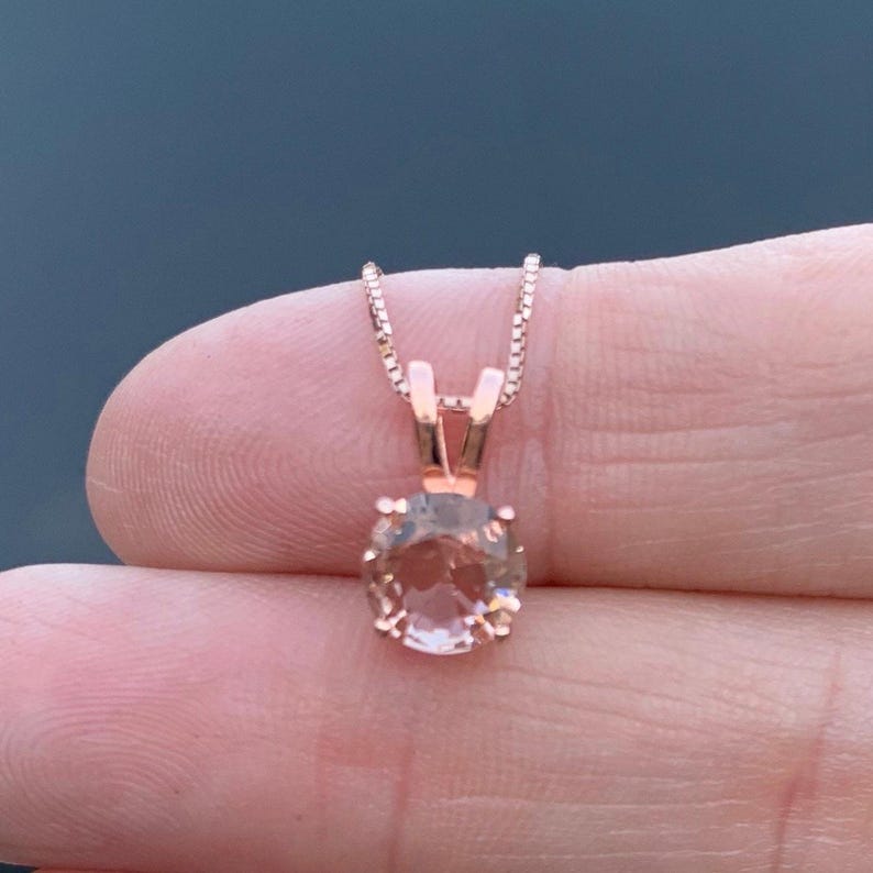 Rose Gold Necklaces, Blush Pink Bridesmaid Necklaces, Morganite Opal ...