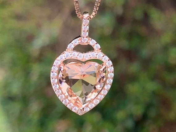 Morganite heart necklace store
