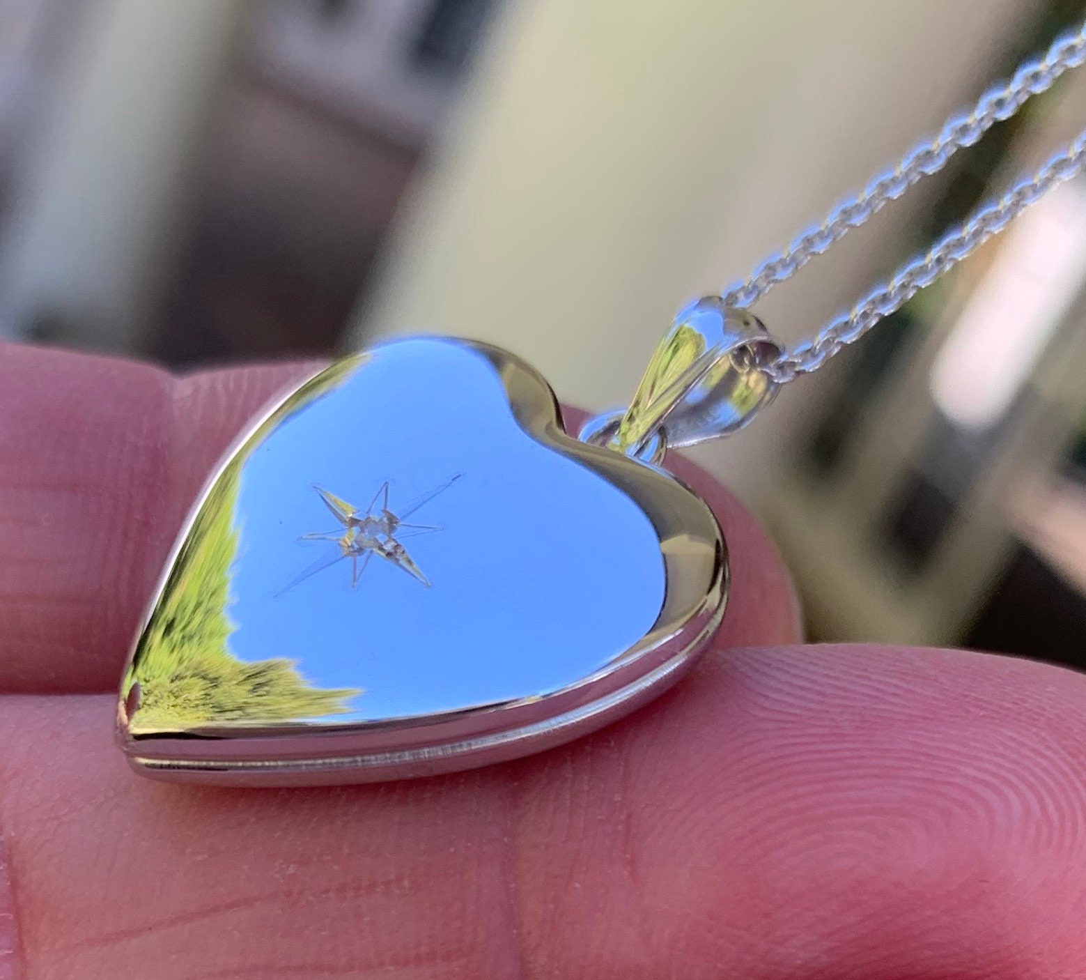 Heart Locket Solid Sterling Silver Locket Pendant Two Photo - Etsy