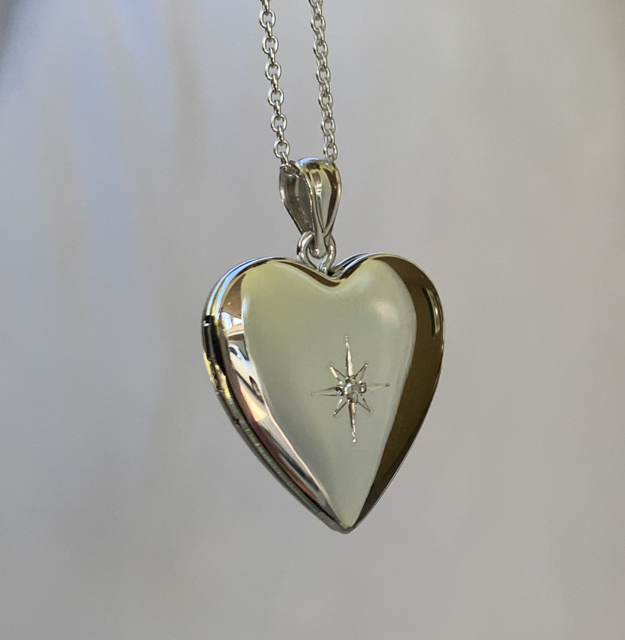 Heart Locket Solid Sterling Silver Locket Pendant Two Photo - Etsy