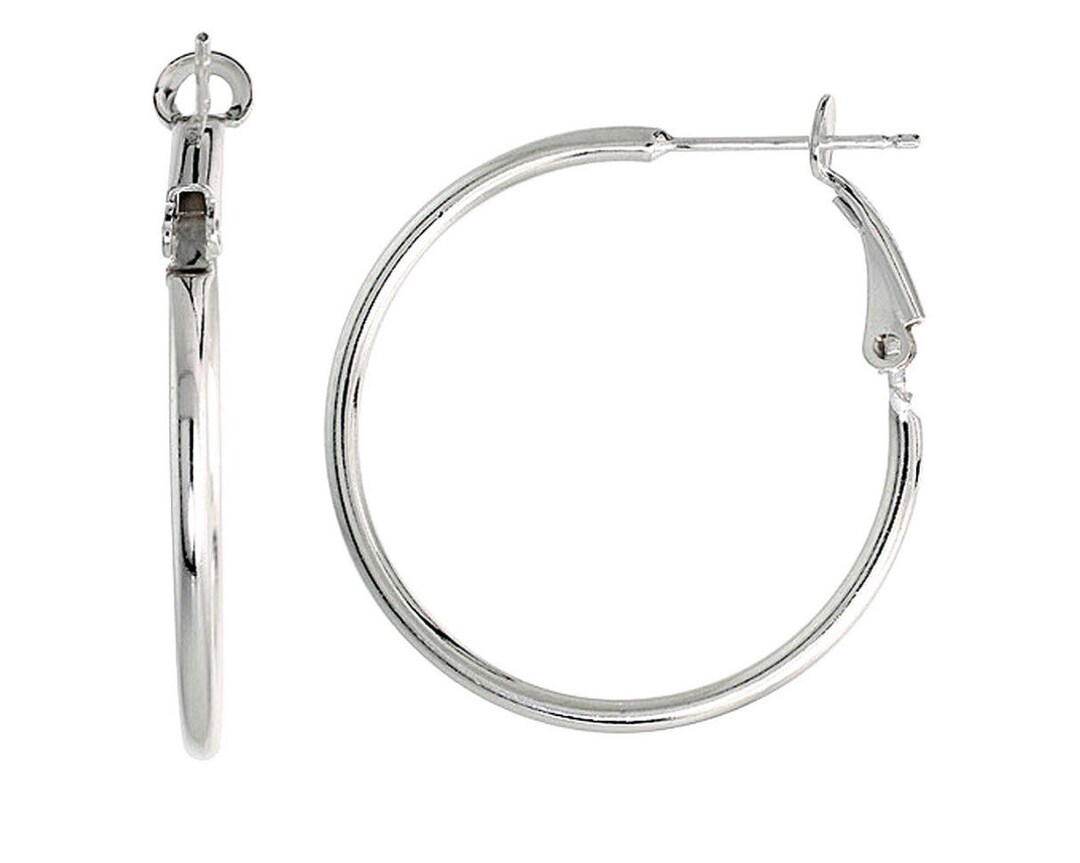 Leverback Hoop Earrings in 925 Sterling Silver, 2mm Tube - 3 Sizes ...