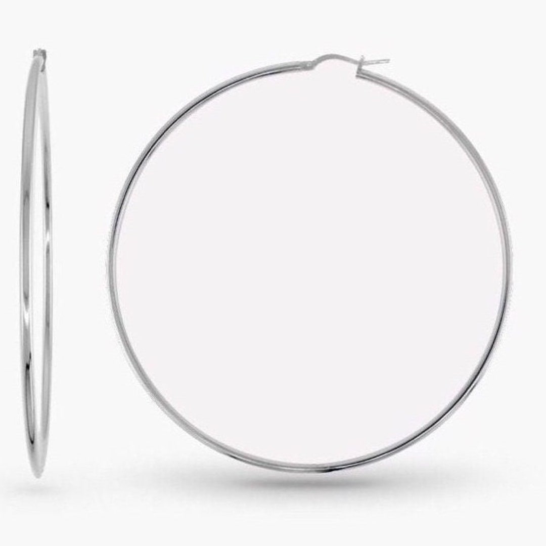3 Inch Hoop Earrings Silver - Thin Hoop Earrings - Oversized Hoops ...