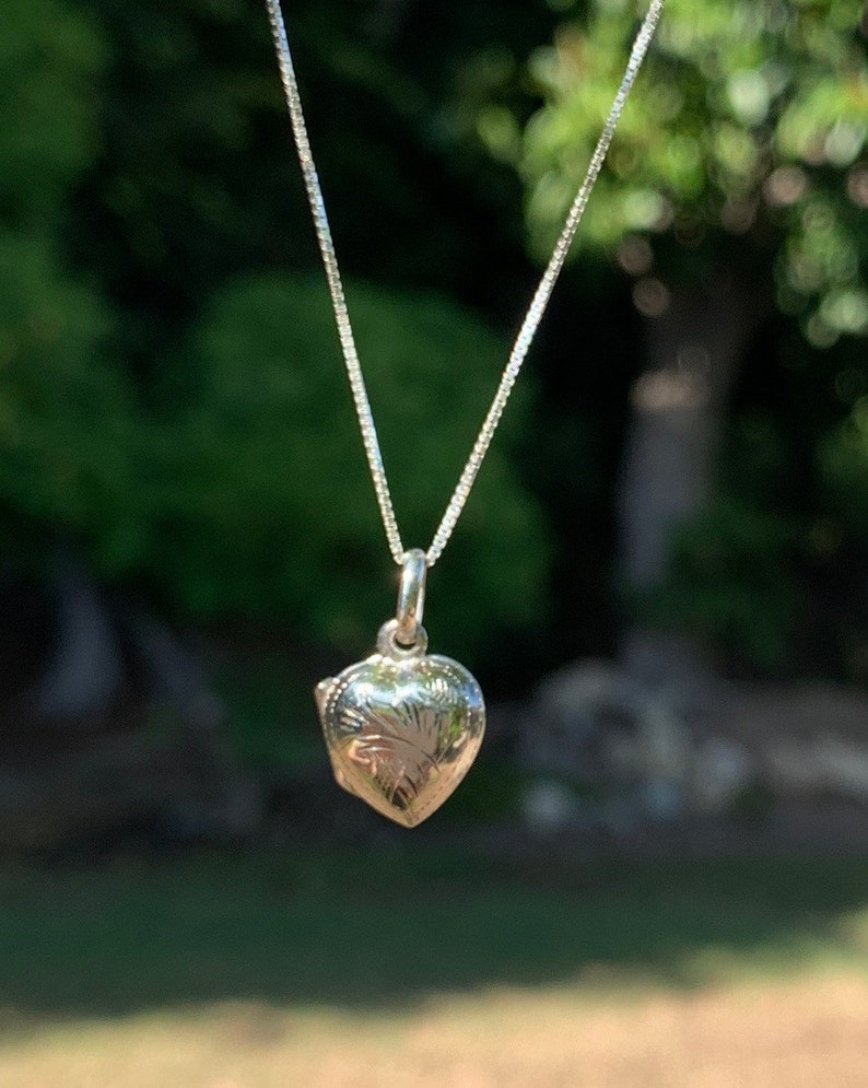 Heart Locket Necklace Sterling Silver Locket Real Silver - Etsy