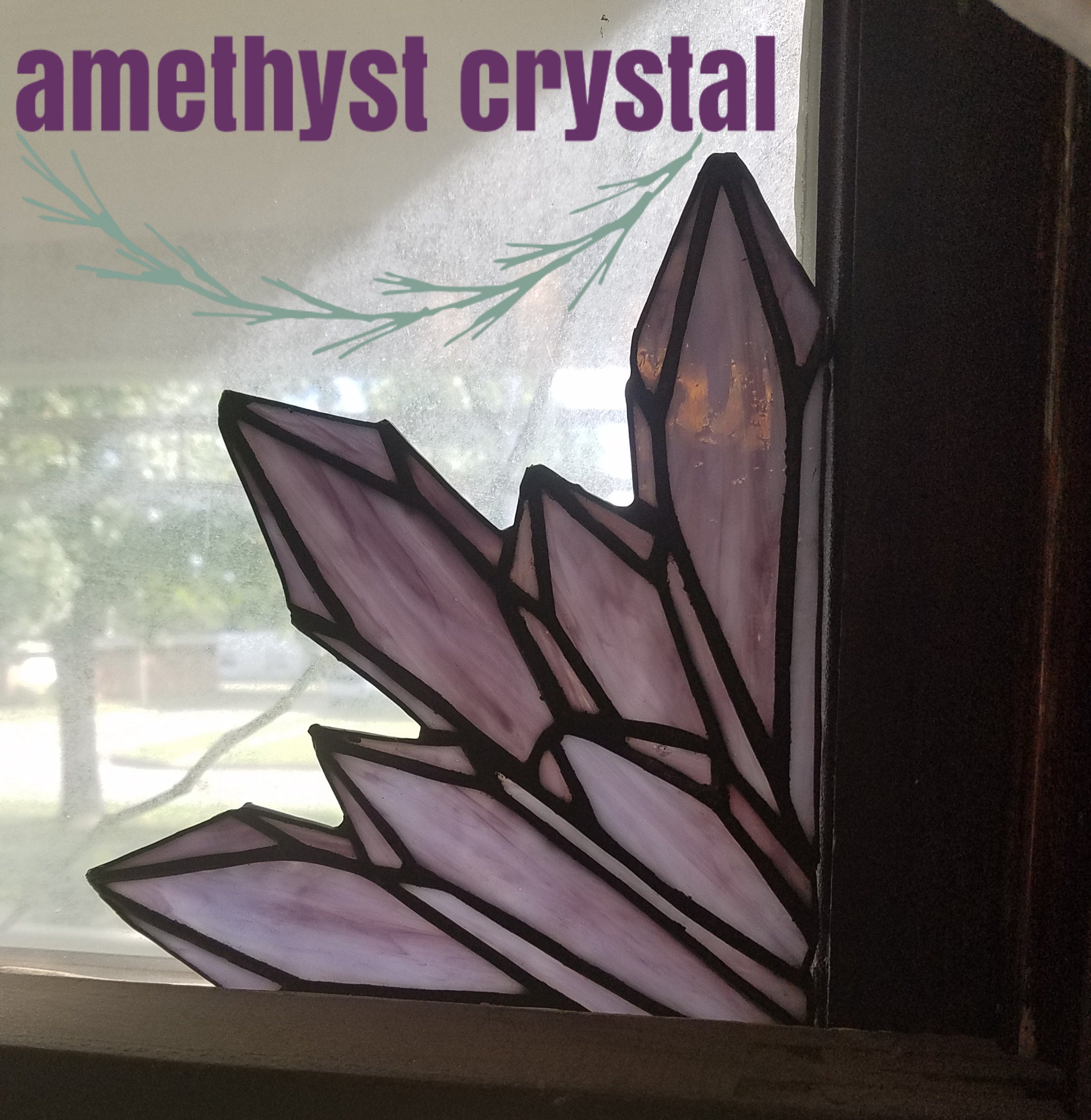 Stained Glass Amethyst Crystals stained glass crystals | Etsy
