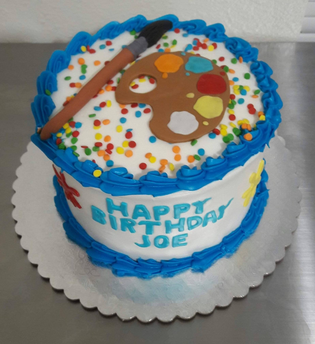 Art, Artist Paint Fondant Cake Topper - Etsy