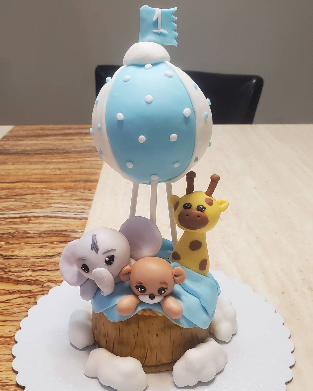 Air Hot Balloon Ark Fondant Cake Topper Air Balloon Jungle - Etsy