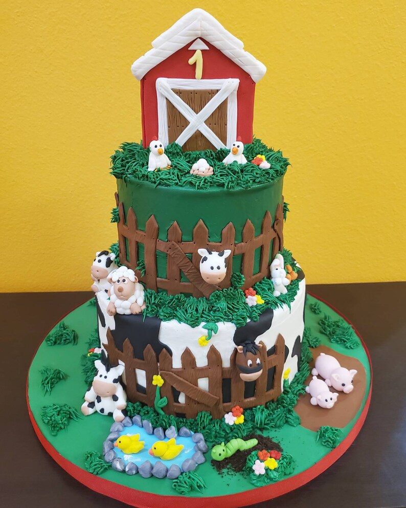 Barn, Farm Fondant Cake Toppers - Etsy