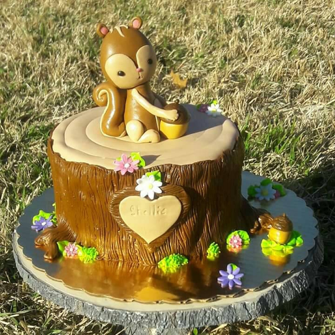 Squirrel Cake Topper, Woodland Animal Topper, Woodland Animal Cake ...